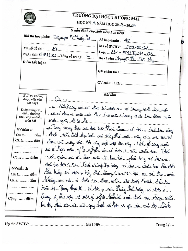 Bài Thi NLTK Tham Khảo | PDF