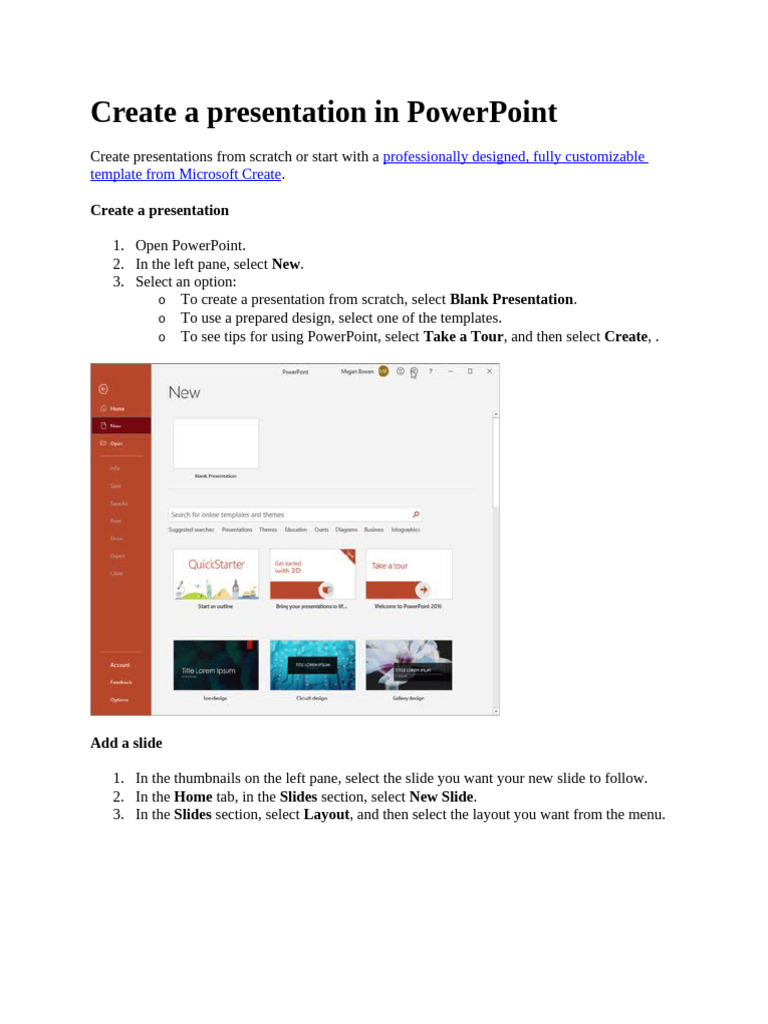 Create A Presentation in PowerPoint. and Converting Word To | PDF ...