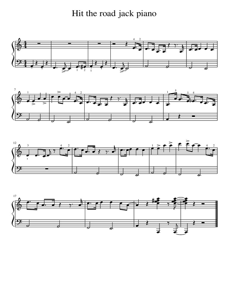 Hit the Road Jack Piano Sheet Music | PDF