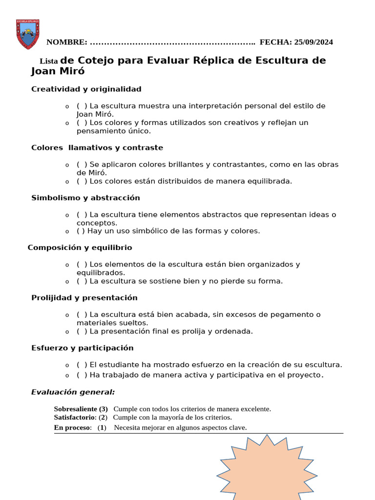 Rubrica Replica de Escultura de Joan Miró | PDF