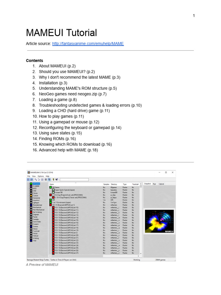 MameUI Tutorial | PDF | Computing | Software