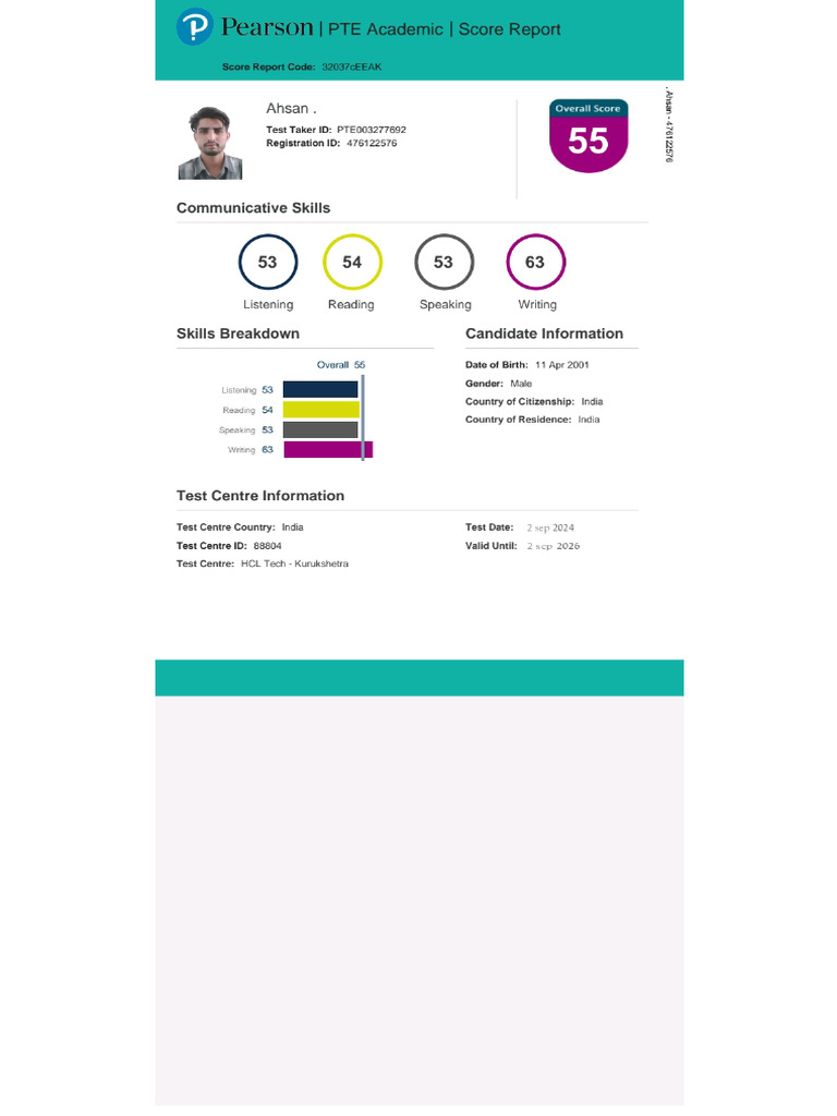 Pte Exam Result | PDF