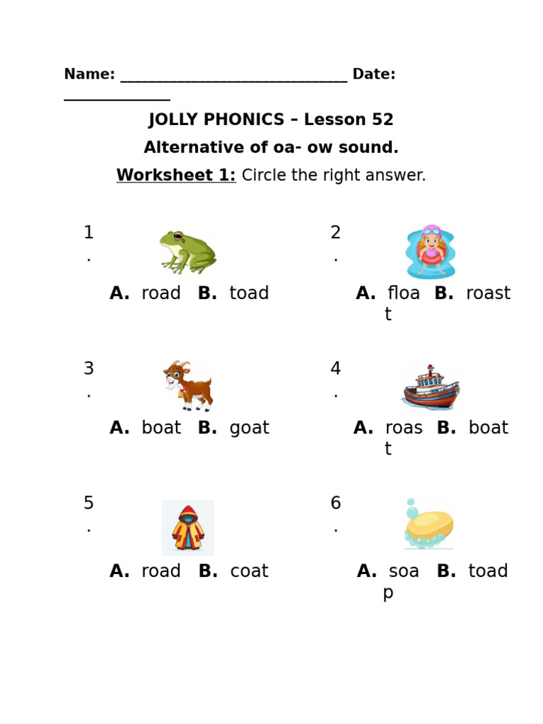 WS-HW Lesson 52 Jolly Phonics | PDF