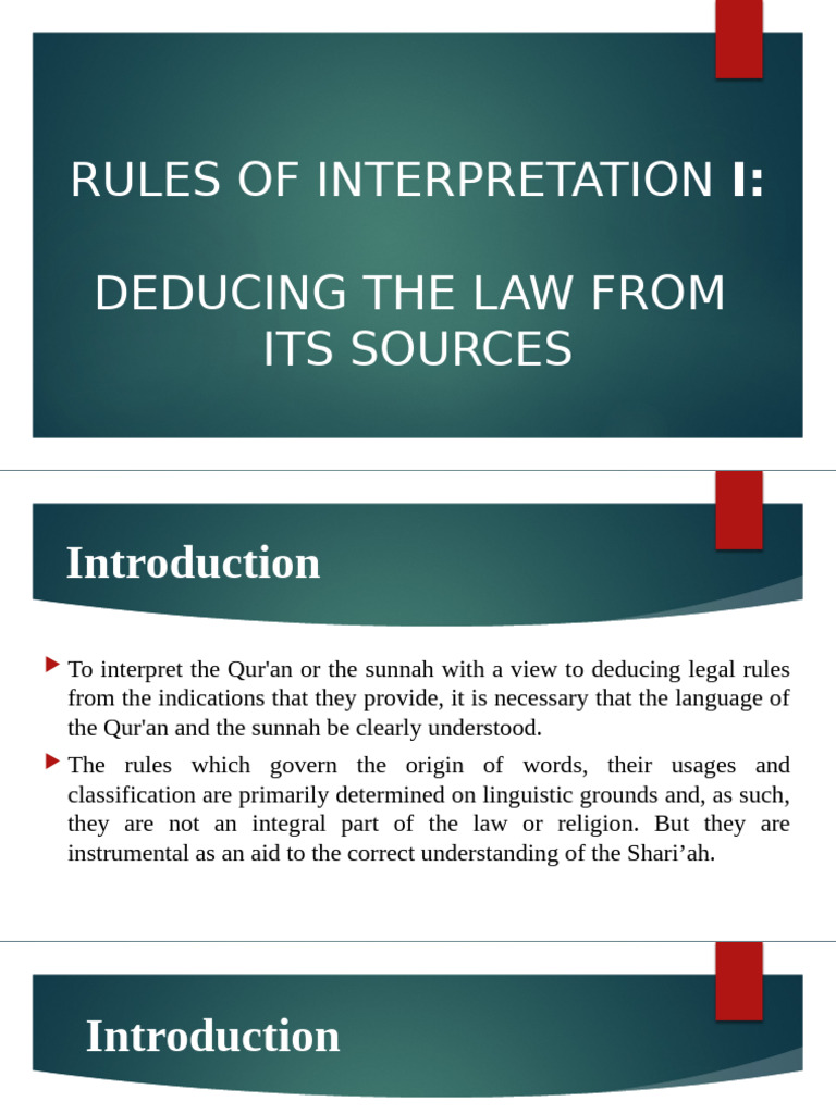 Rules of Interpretation1-Deducing The Law From Its Sources | PDF ...