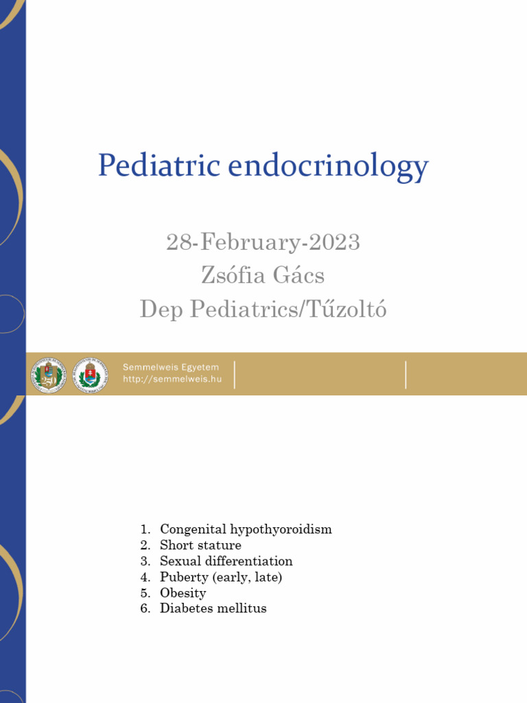 Pediatric Endocrinology Overview | PDF | Hypothyroidism | Diabetes