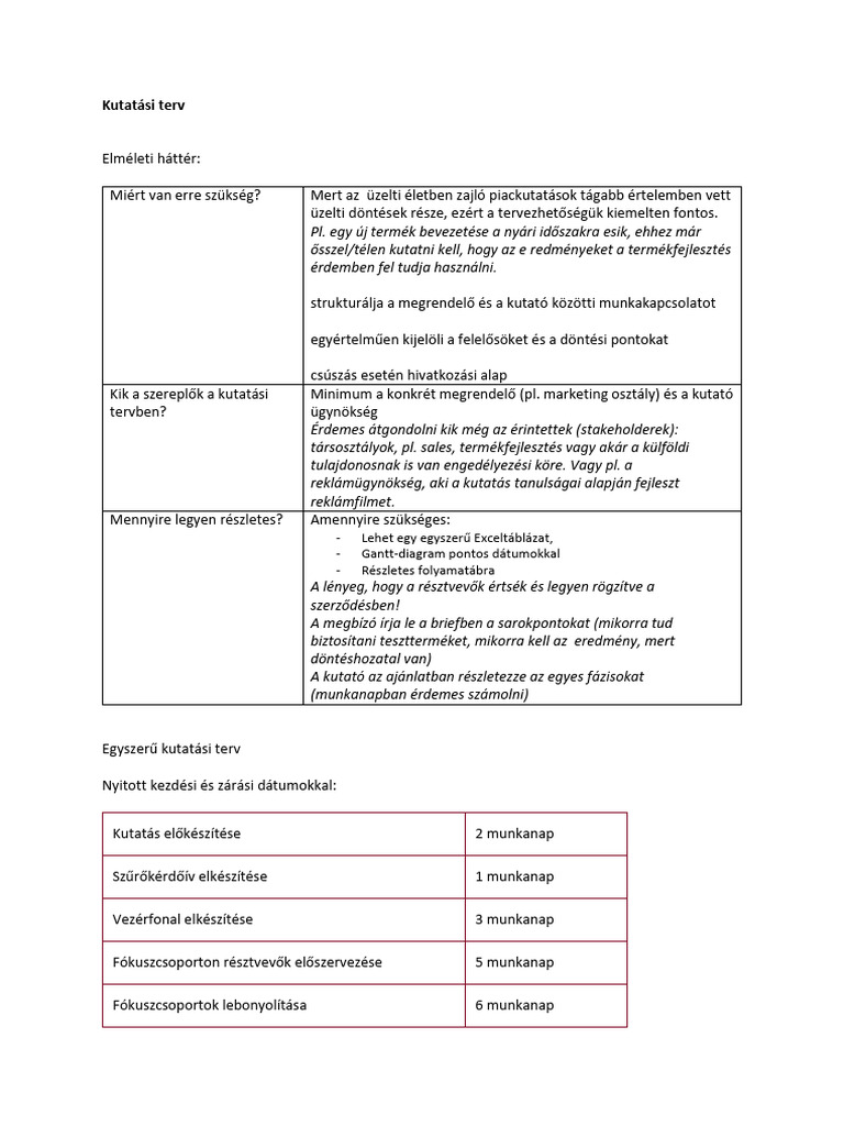 Kutatási Terv - Korabbi | PDF