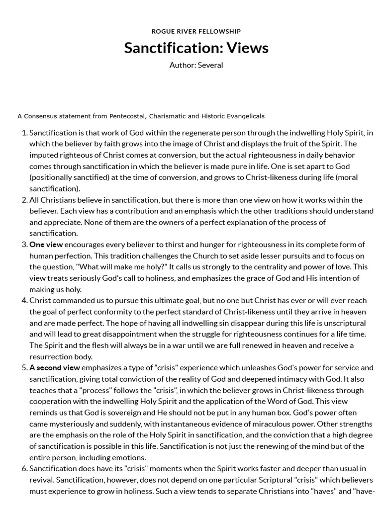 Understanding Sanctification Views | PDF | Justification (Theology ...