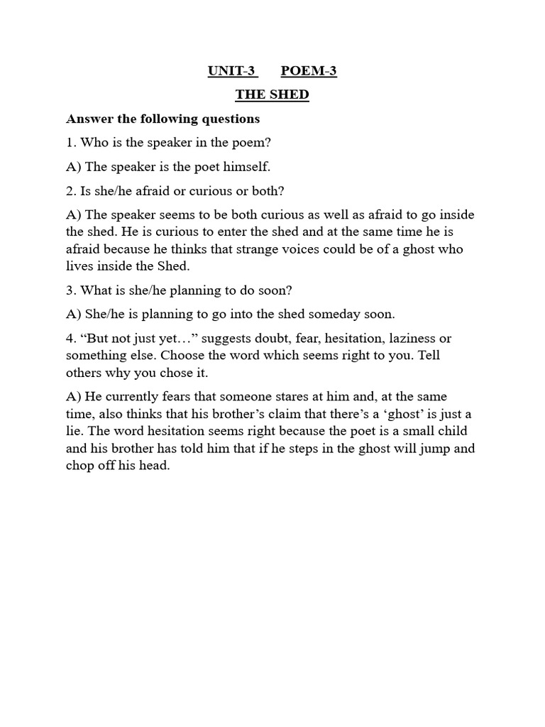 Shed | PDF | Language Arts & Discipline | Poetry