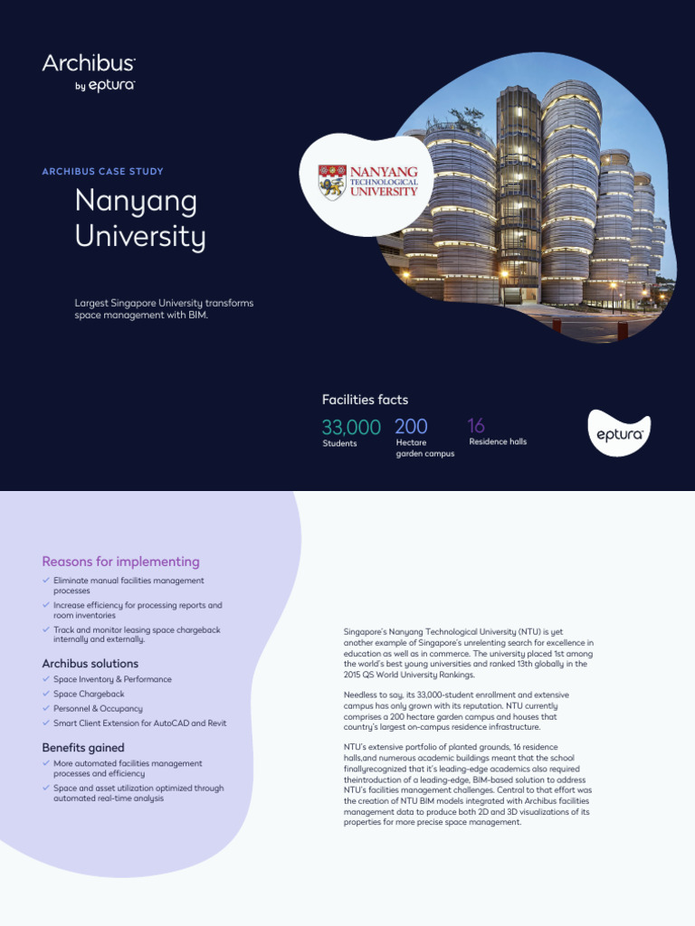 CA ARC 294 EN - Archibus by Eptura Nanyang University Case Study | PDF ...