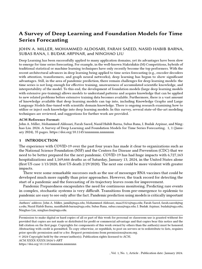 A Survey of Deep Learning and Foundation Models For Time Series Forecasting | PDF | Vector ...