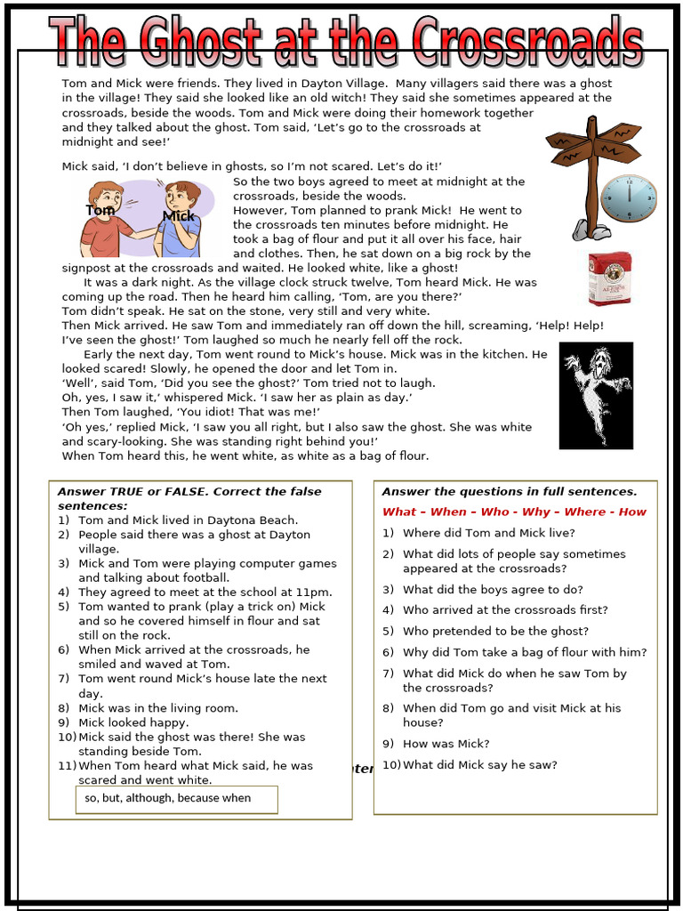 RC The Ghost at The Crossroads Reading Comprehension Exercises - 115453 ...