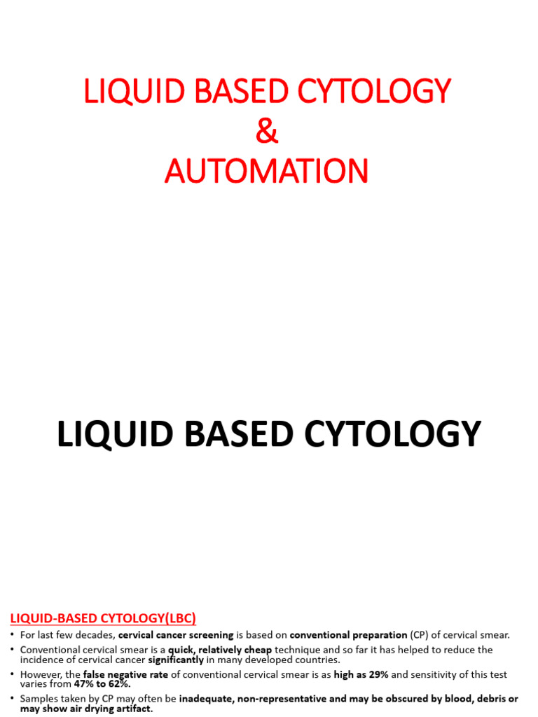 Liquid Based Cytology Lyst8925 | PDF | Cytopathology | Cervical Cancer