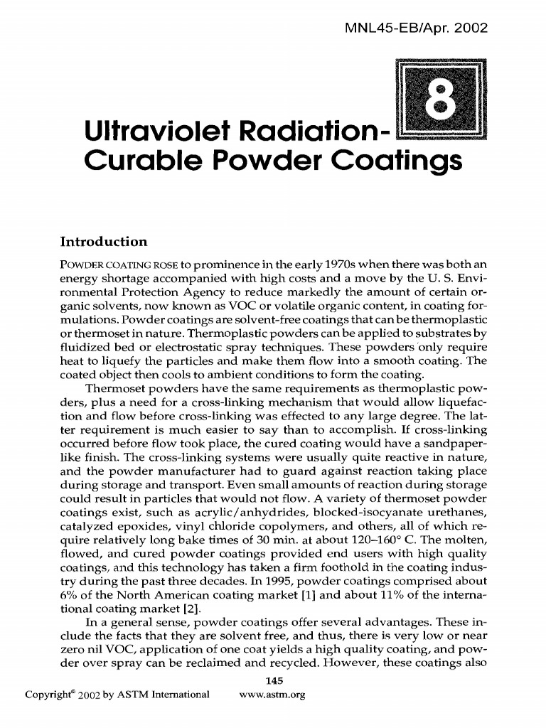 Ultraviolet Radiation Curable Powder Coatings | PDF | Polyester ...