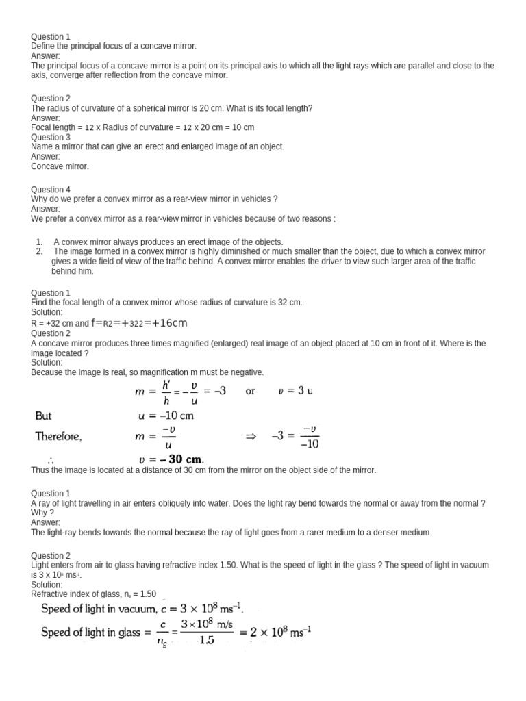 Ch 10 Science Ncert Pdf Mirror Glass Engineering And Science