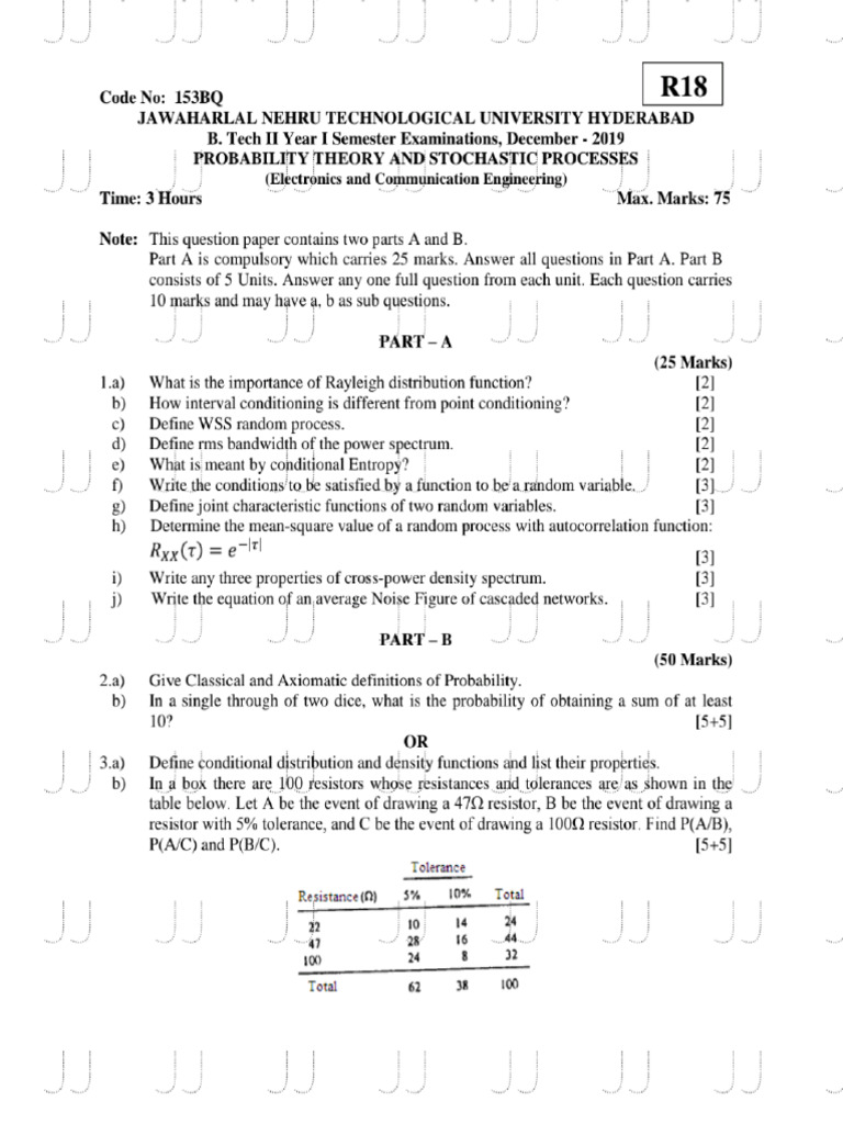 Ptsp Previous Papers | PDF | Probability Density Function | Random Variable