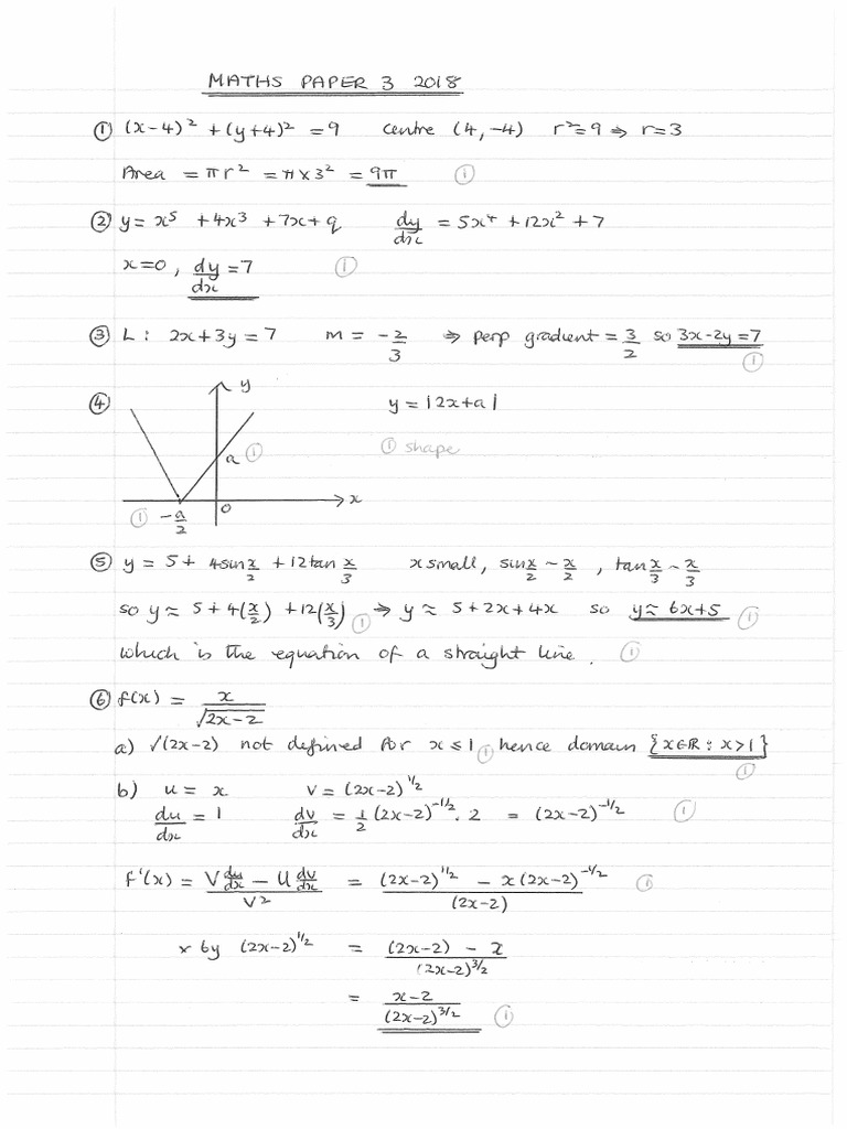 AQA 2018 Paper 3 Solutions | PDF