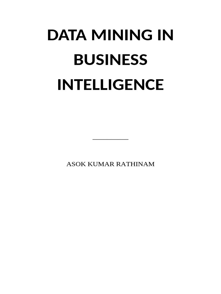Data Mining in Business Intelligence Book | PDF | Business Intelligence | Data Warehouse
