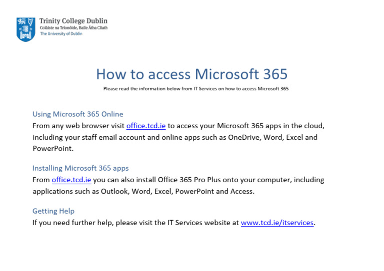 How to Access Microsoft 365 | PDF