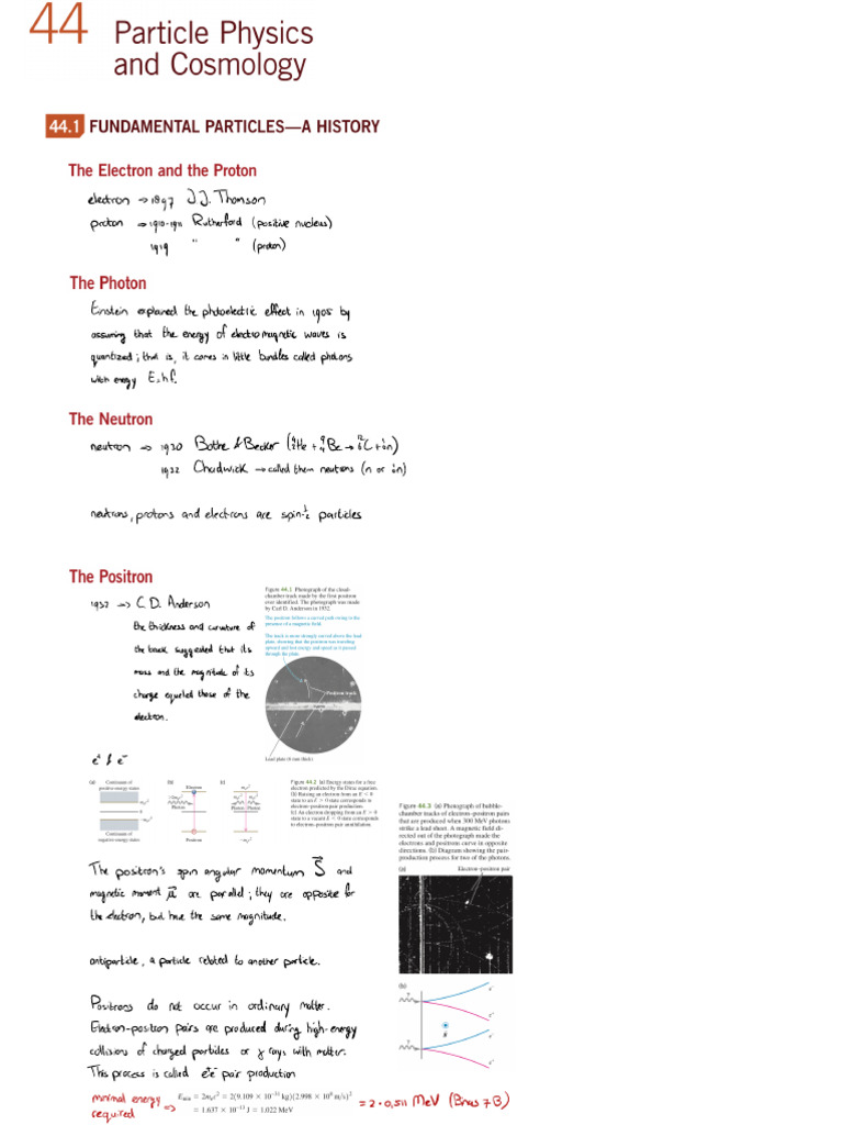 h44 Particle Physics and Cosmology | PDF | Quark | Standard Model