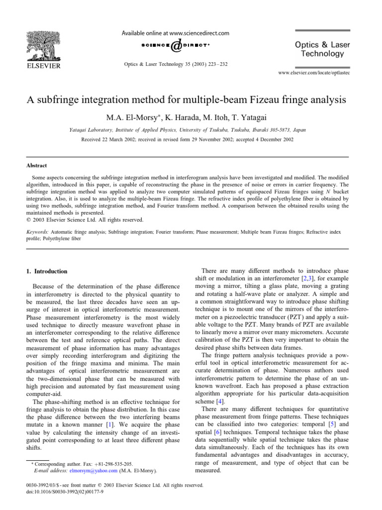 Paper 4 | PDF | Interferometry | Refractive Index