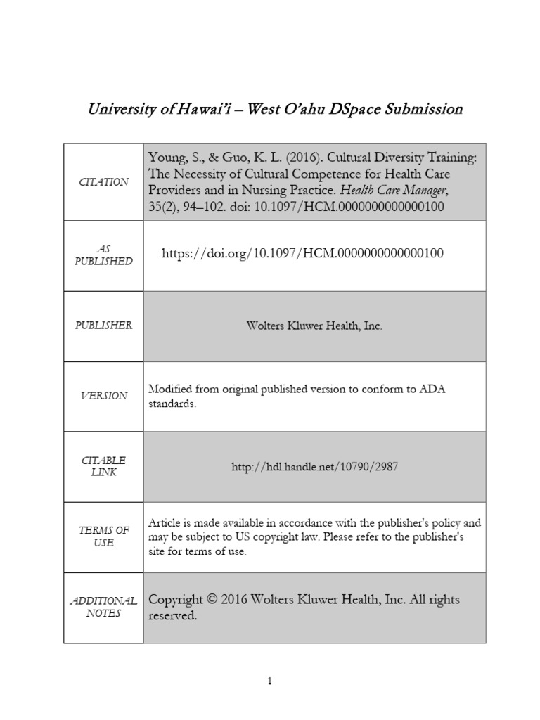 The Necessity of Cultural | PDF | Self Efficacy | Race And Ethnicity In ...