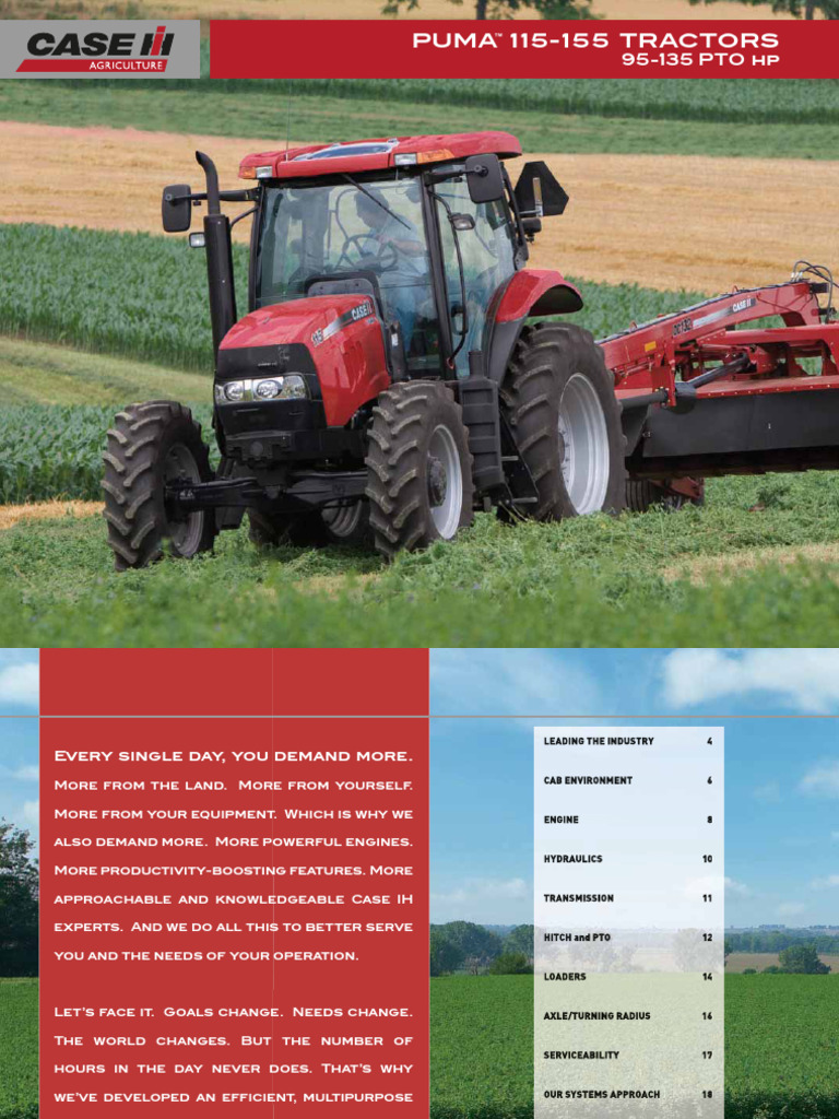 Puma BROCHURE Short WheelBase 95-135 PTO HP | PDF | Loader (Equipment ...