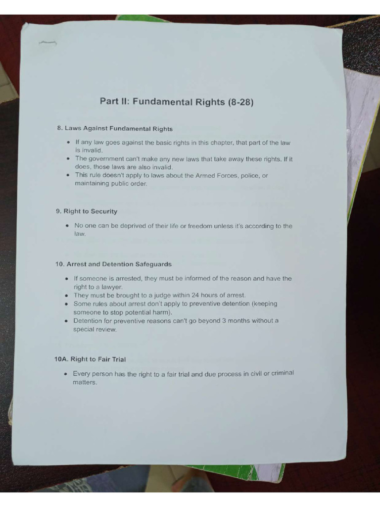 Fundamental Rights Touseef Notes | PDF