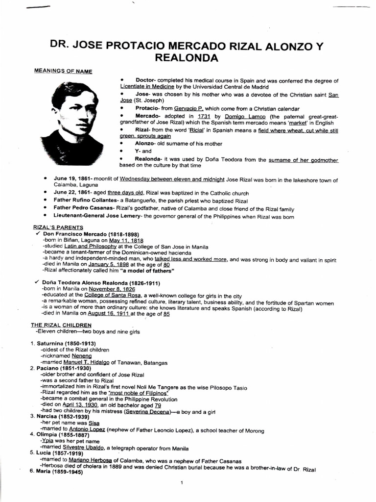 Rizal Notes | PDF