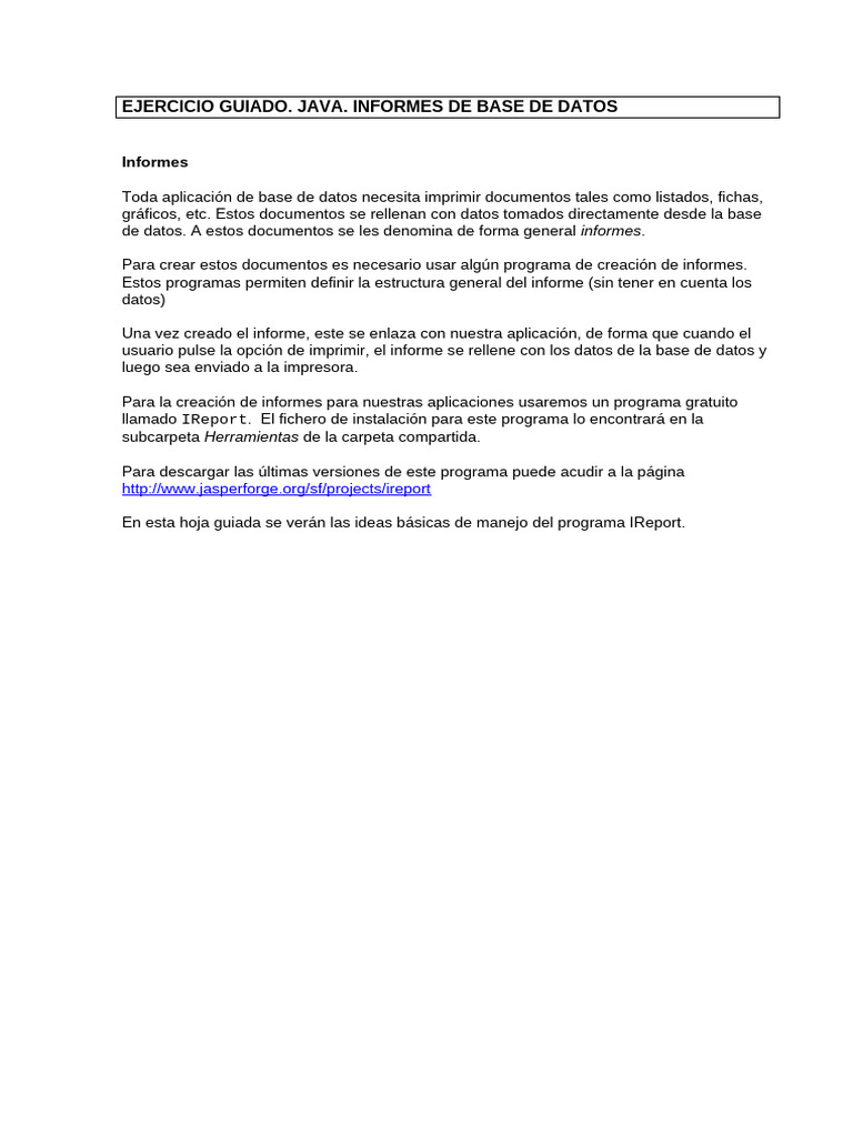 54_JAVA_BD_INFORMES | PDF | Bases de datos | Programa de computadora