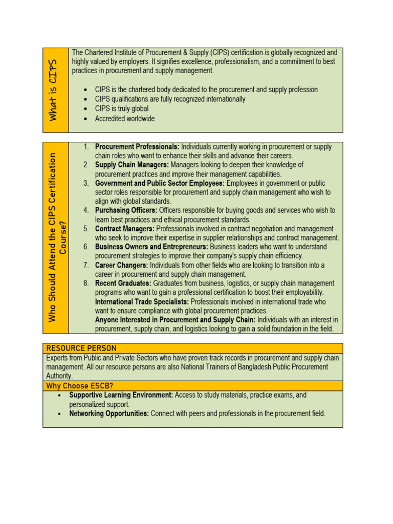 CIPS_Information | PDF | Procurement | Supply Chain Management