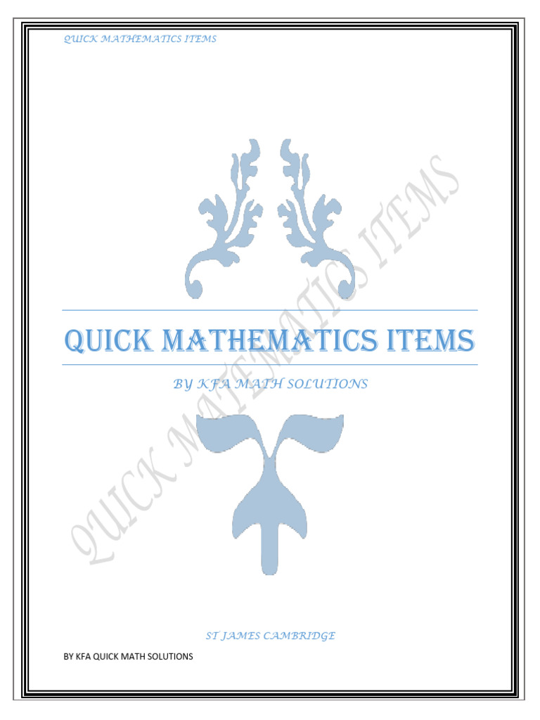 Lower Secondary Curriculum Quick Mathematics Items 1 | PDF | Area ...
