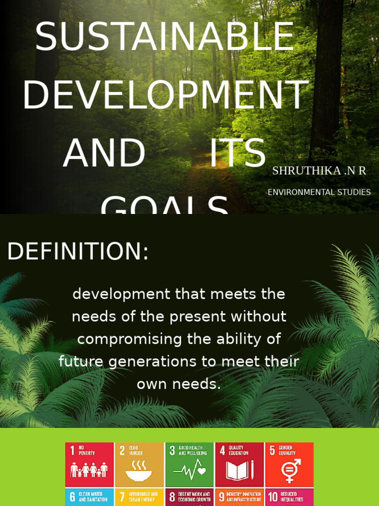 Shruthika - Sustainable Development and Its Goals | PDF ...