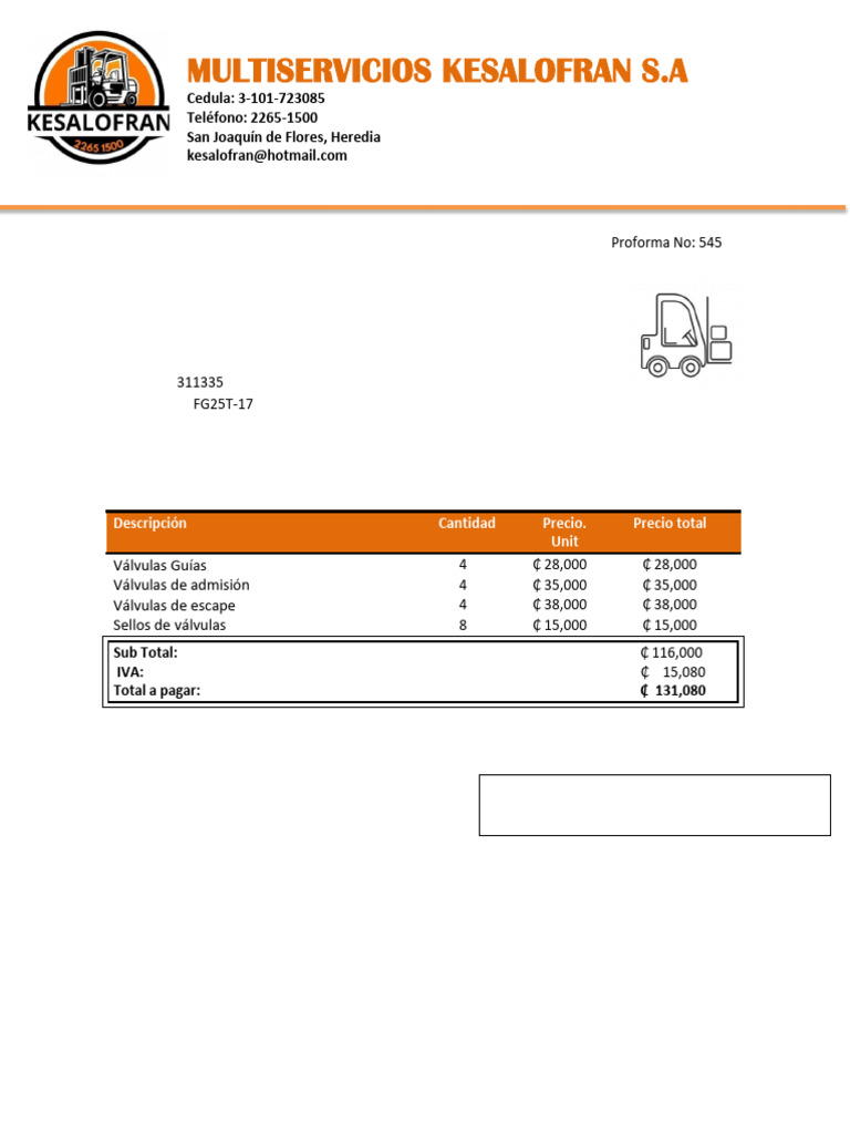 Cotización 545 | PDF