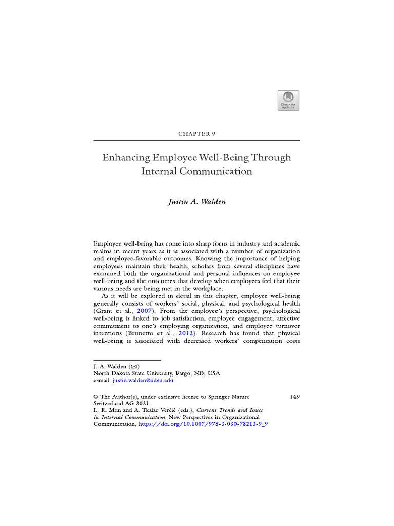 G_Wellbeing and Internal Communication | PDF