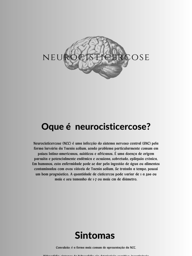 Neurocisticercose: Sintomas e Tratamento | PDF | Ciências e Matemática