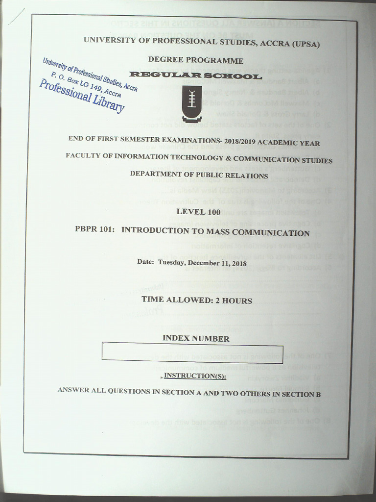 PBPR 101 Intro To Mass Comm | PDF