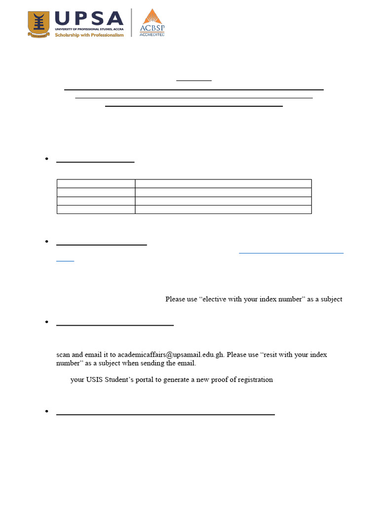 UPSA Course Registration Update | PDF | Receipt