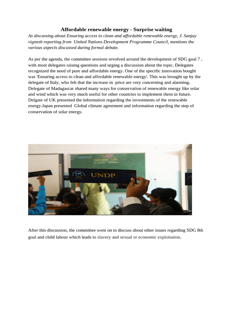 Affordable Renewable Energy Debate | PDF