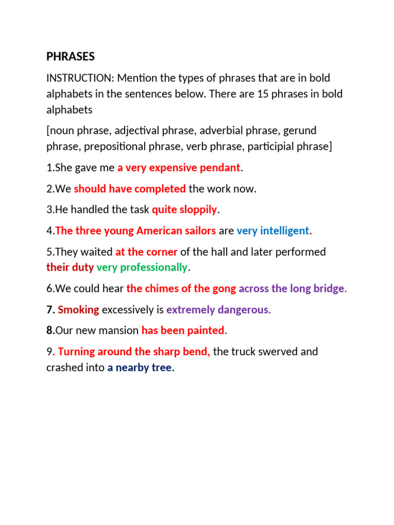 Phrase Types Explained | PDF