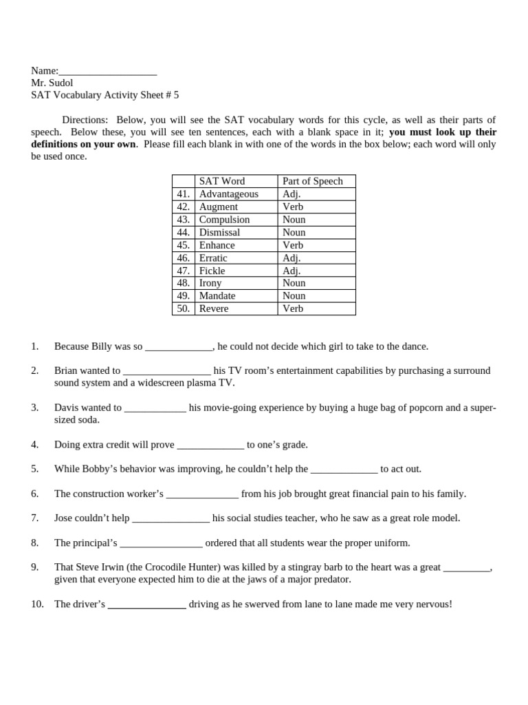 SAT Word List 05 | PDF