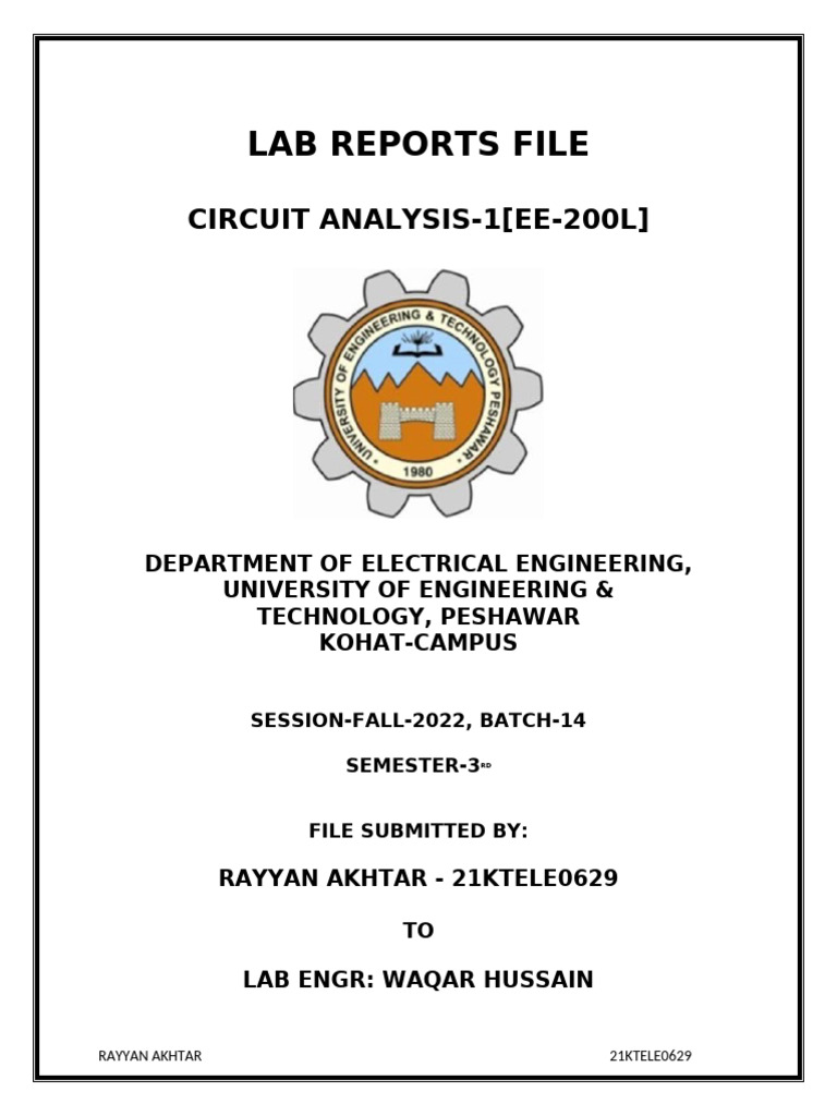 All Labs of Circuit Analysis | PDF | Resonance | Electrical Network
