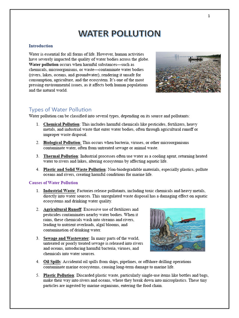 WATER POLLUTION | PDF | Water Pollution | Water