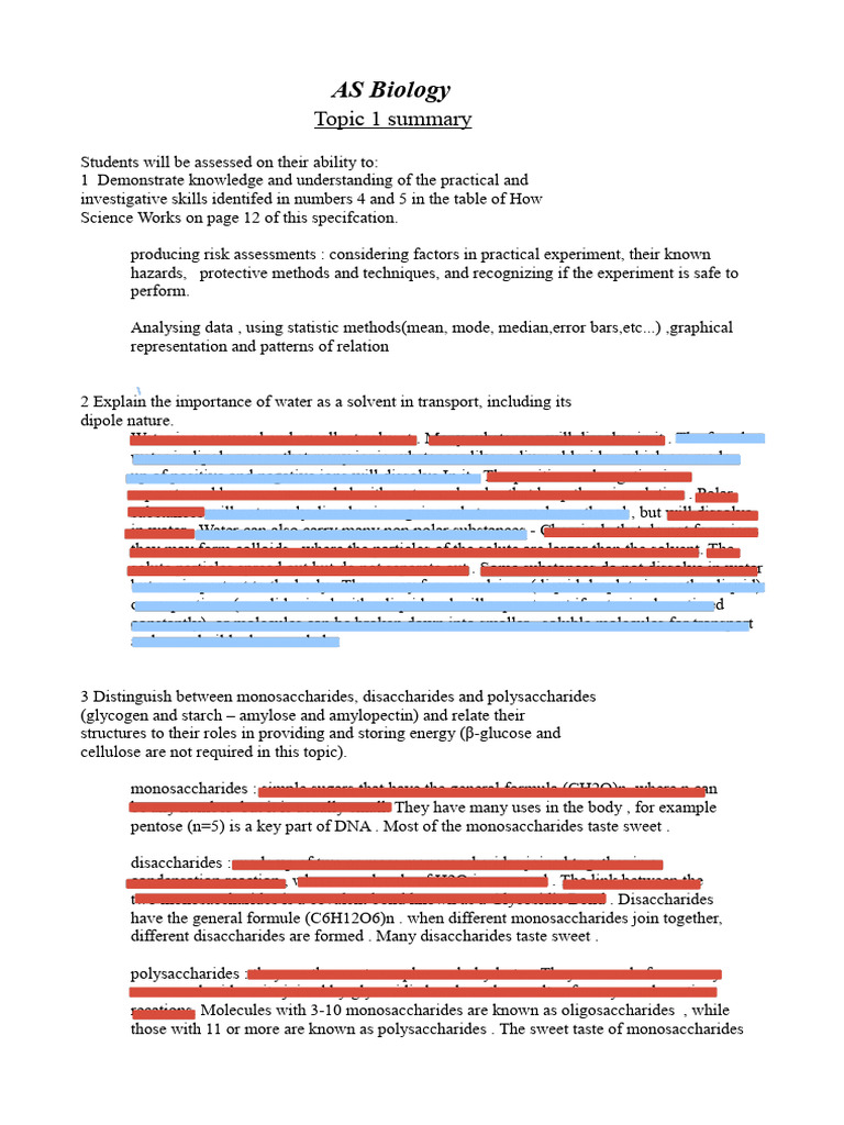 Specification Topic One Unlocked | PDF | Diastole | Ventricle (Heart)