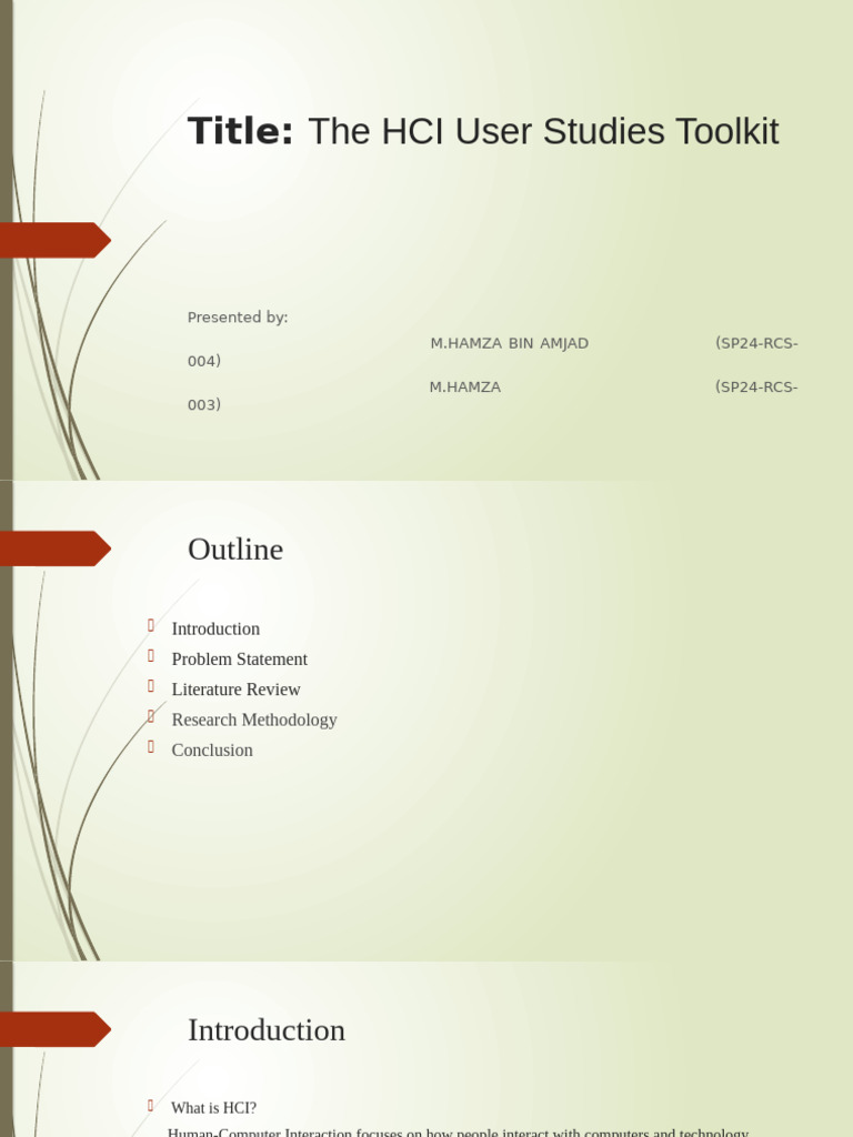 HCI User Studies Toolkit Overview | PDF