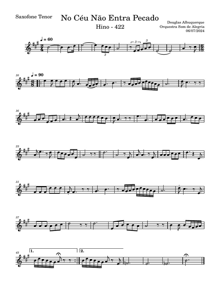 No_Céu_Não_Entra_Pecado[1]-Saxofone_Tenor | PDF