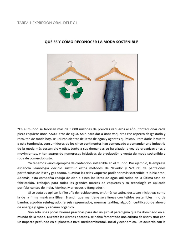MODA SOSTENIBLE | PDF | Textiles | Sustentabilidad