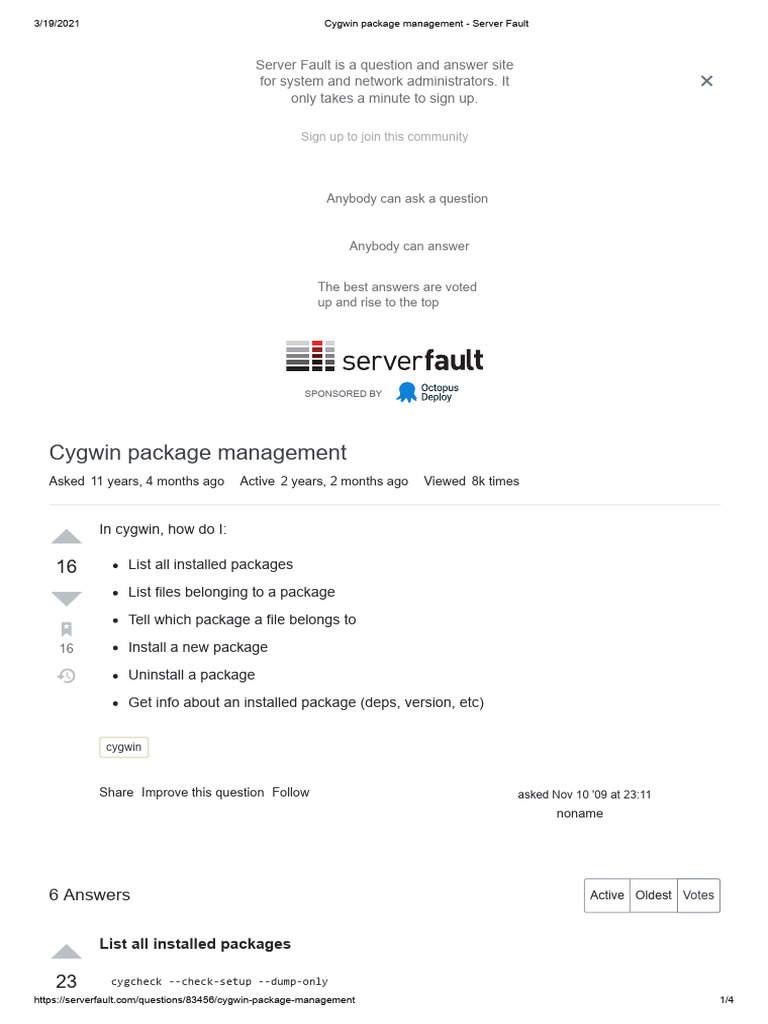 Cygwin Package Management - Server Fault | PDF | Command Line Interface | Software Development
