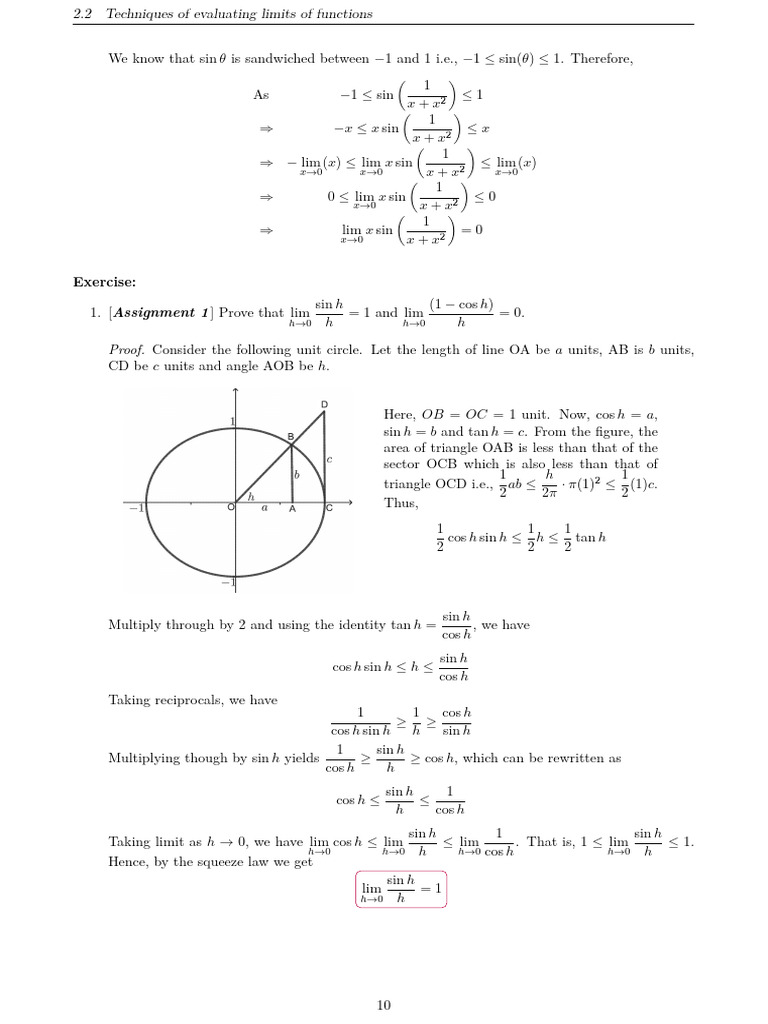 Evaluating Limits of Functions Techniques | PDF | Geometry | Elementary ...