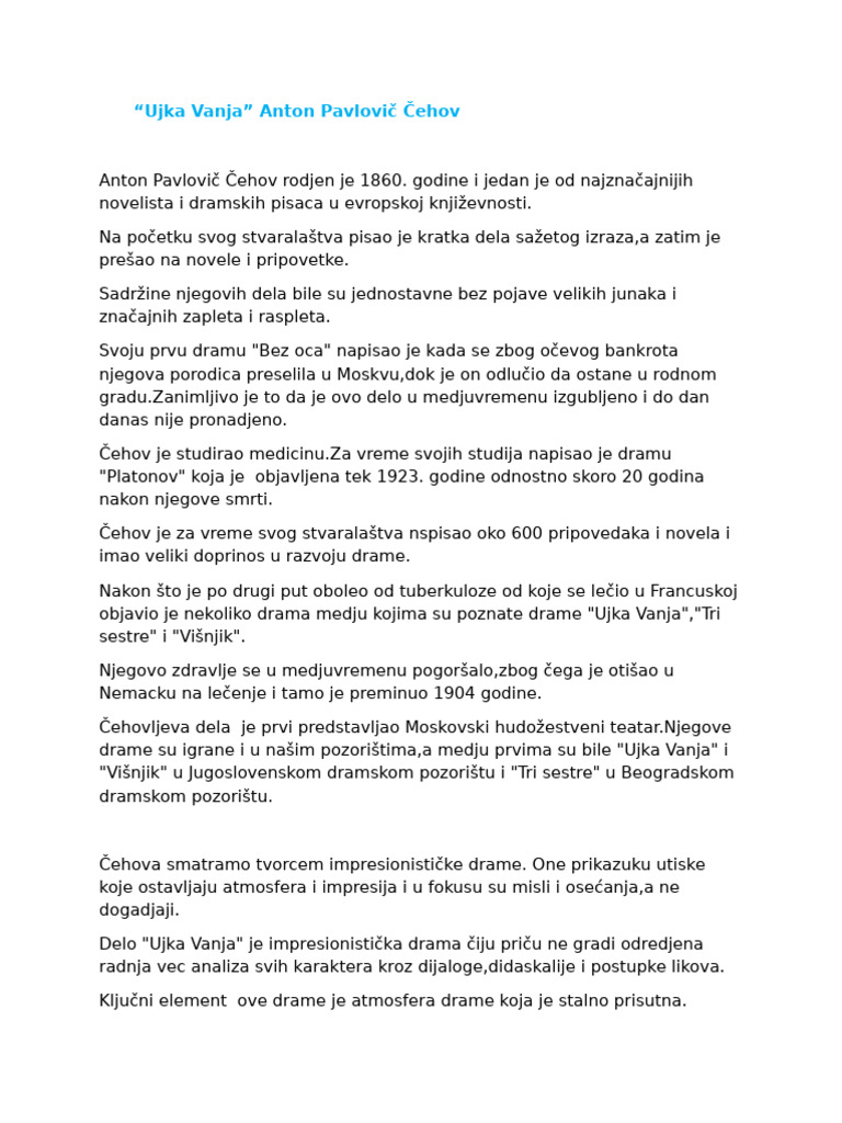 Ujka Vanja | PDF