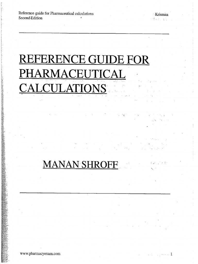 Manan Shroff's Pharmaceutical Calculations | PDF